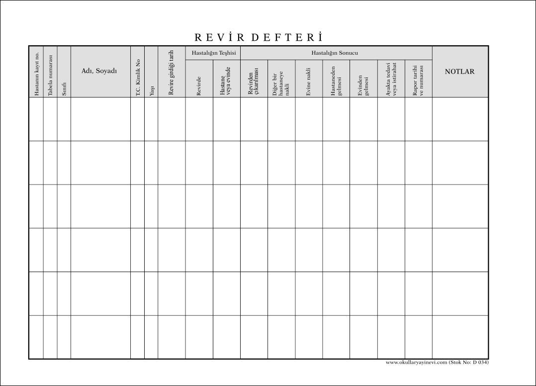 Revir Defteri (Ciltli)( 200 Sayfa )